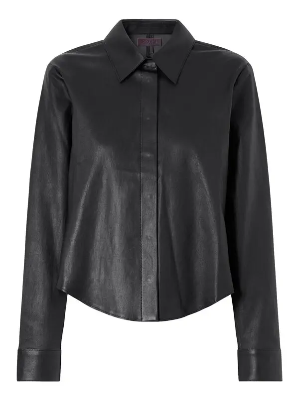 Stouls Alba Leather Shirt - Black