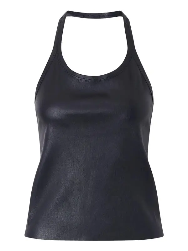 Stouls Leather Tank Top - Black