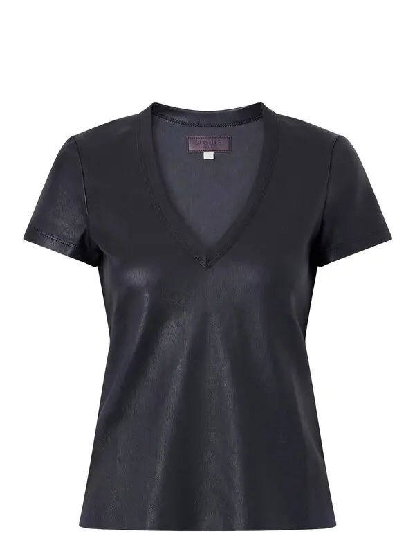 Stouls Gigi Leather T-shirt - Black