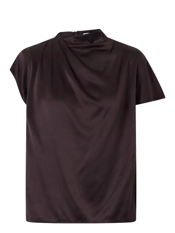 Staud Davina Silk-blend Top - Brown