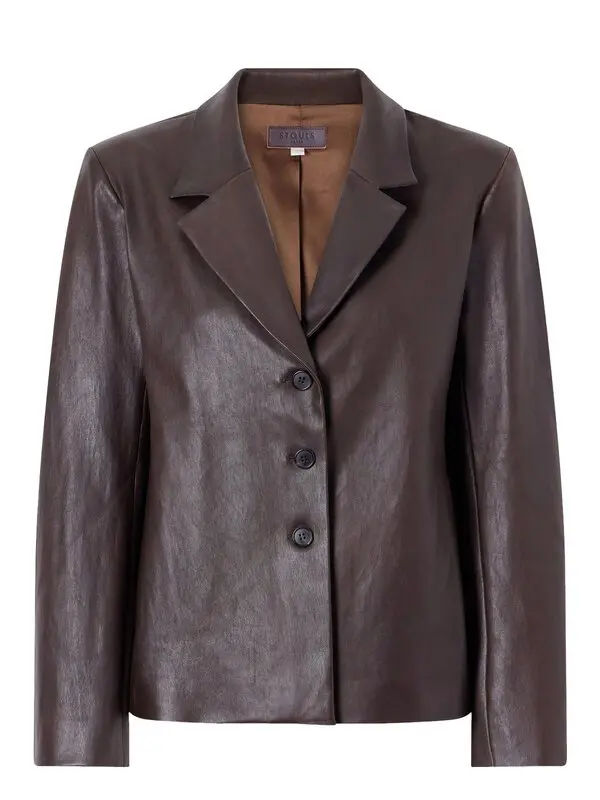 Stouls Helly Leather Blazer - Brown