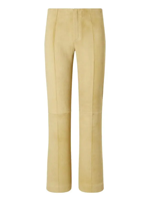 Stouls Georgette Straight-leg Suede Pants - Neutrals