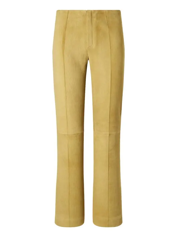Stouls Georgette Straight-leg Suede Pants - Neutrals