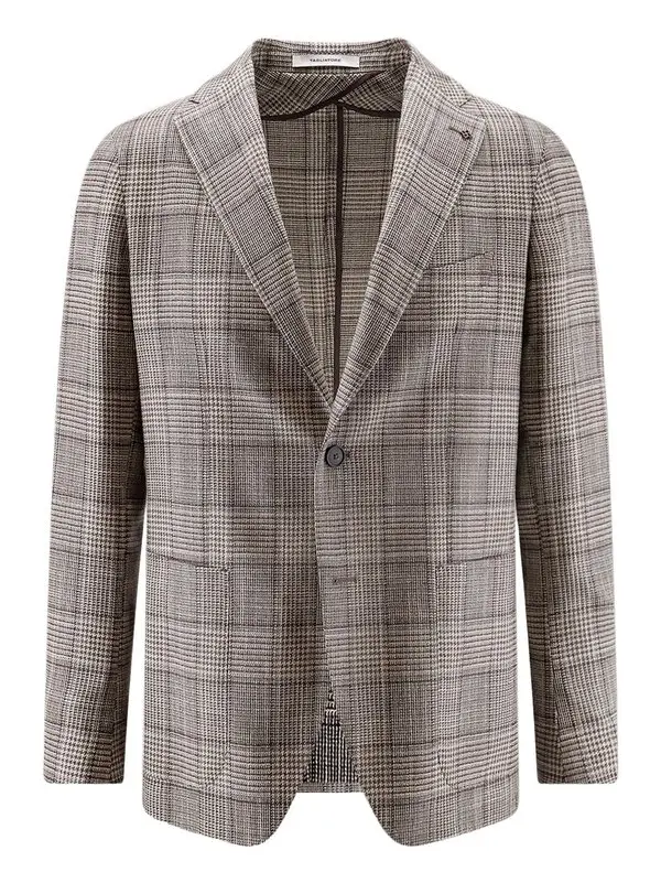 Tagliatore Singlebreasted Virgin Wool And Silk Blazer - Beige