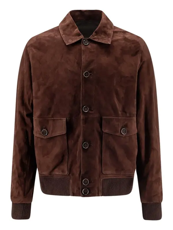 ARMA Tomme" Reversible Suede Jacket - Brown
