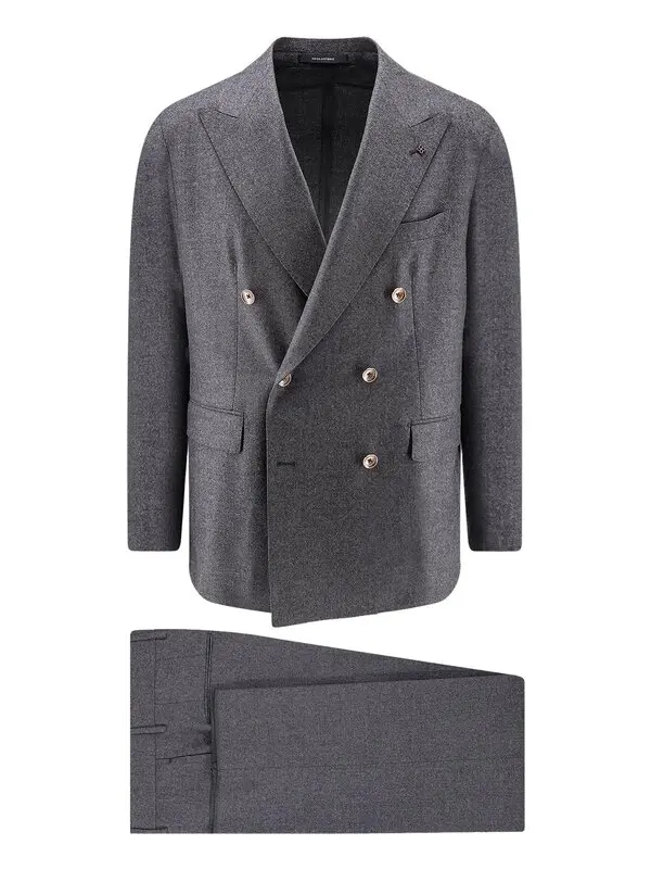 Tagliatore Doublebreasted Stretch Virgin Wool Suit - Grey