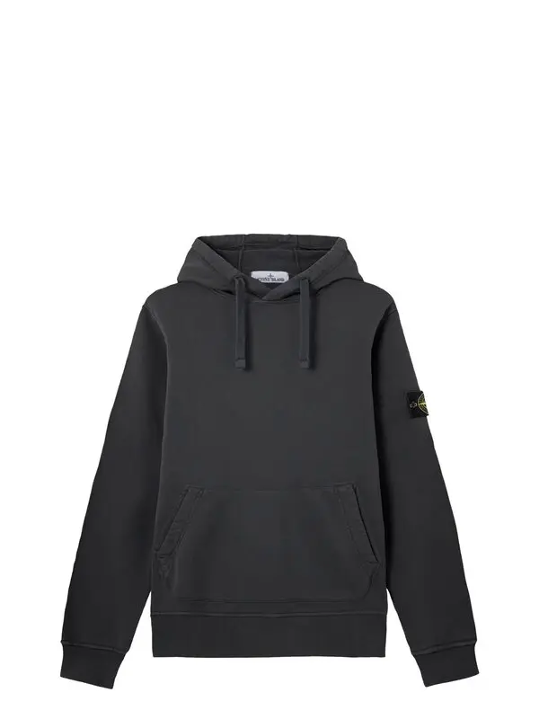 Stone Island Cotton Hooded Sweatshirt With Logo Patch - Grey