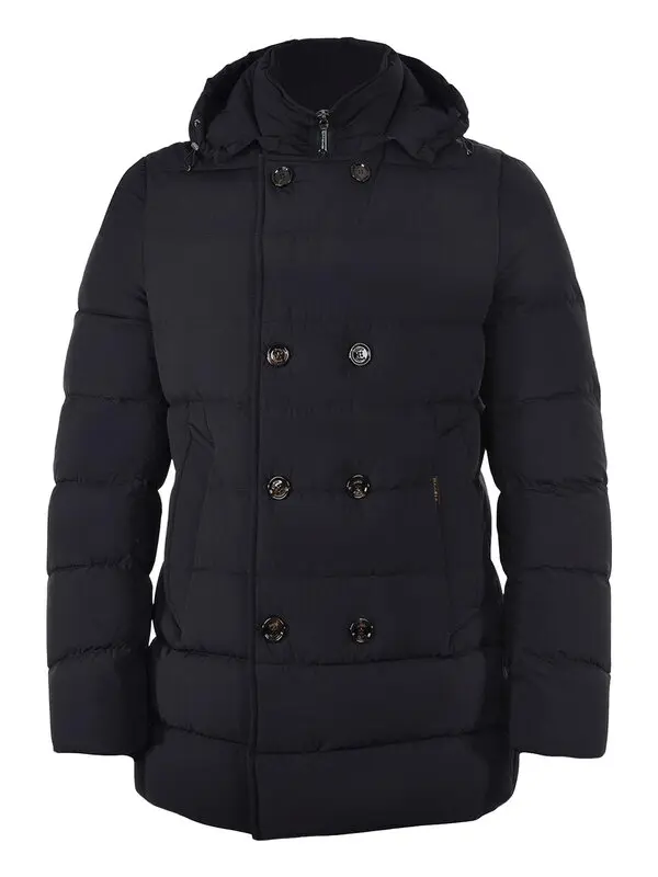 MOORER Floriokn Padded Double-breasted Down Jacket - Blue