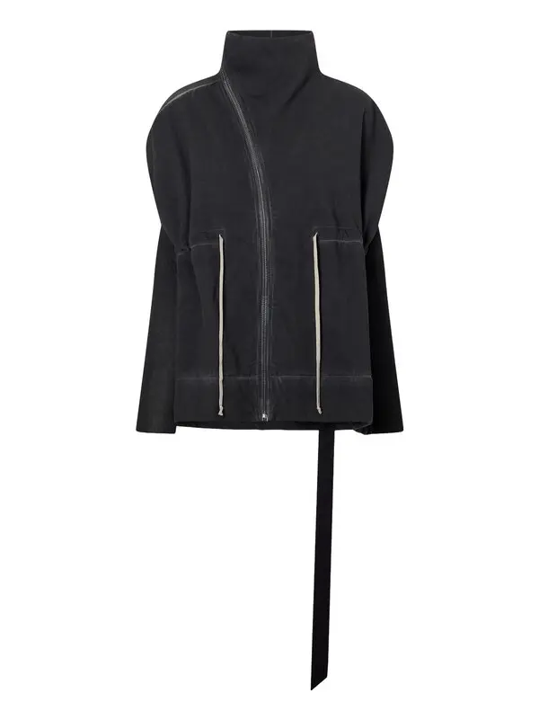 Rick Owens Mountain Sail Drawstring Cotton-jersey Jacket - Black
