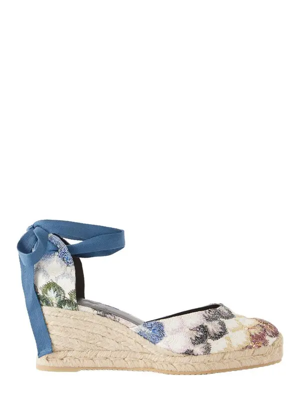 Missoni Eva Braided Wedge Espadrille Sandals - Blue