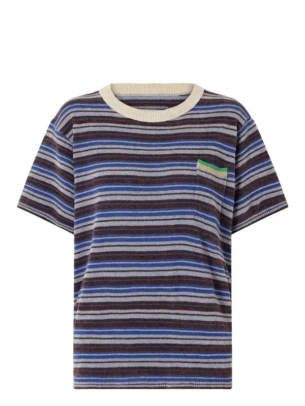 MAISON MARGIELA Striped Knitted T-shirt - Brown