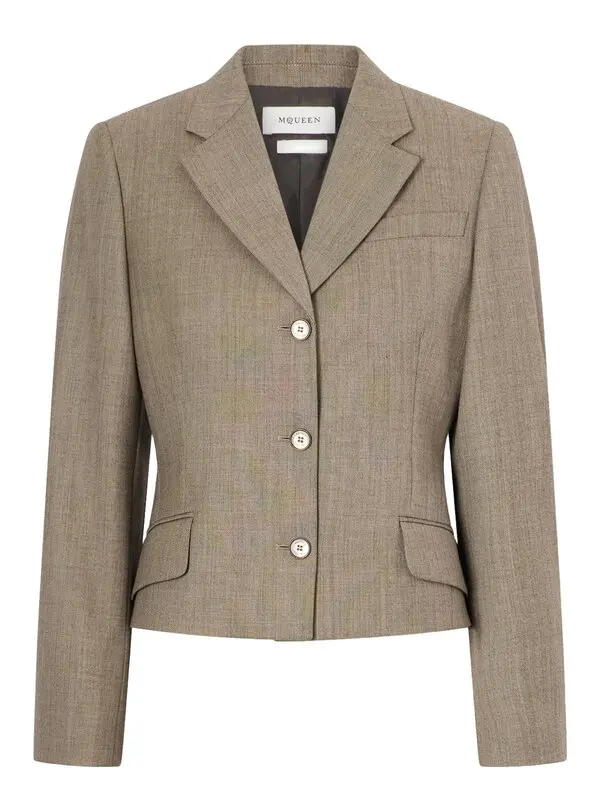Alexander McQueen Wool Twill Blazer - Gray
