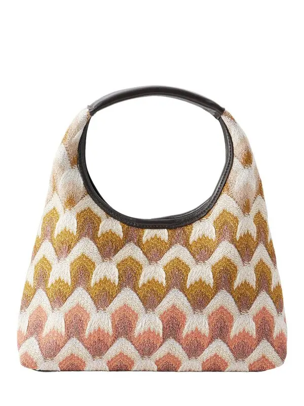 Missoni Hobo Tote In Metallic Crochet - Brown