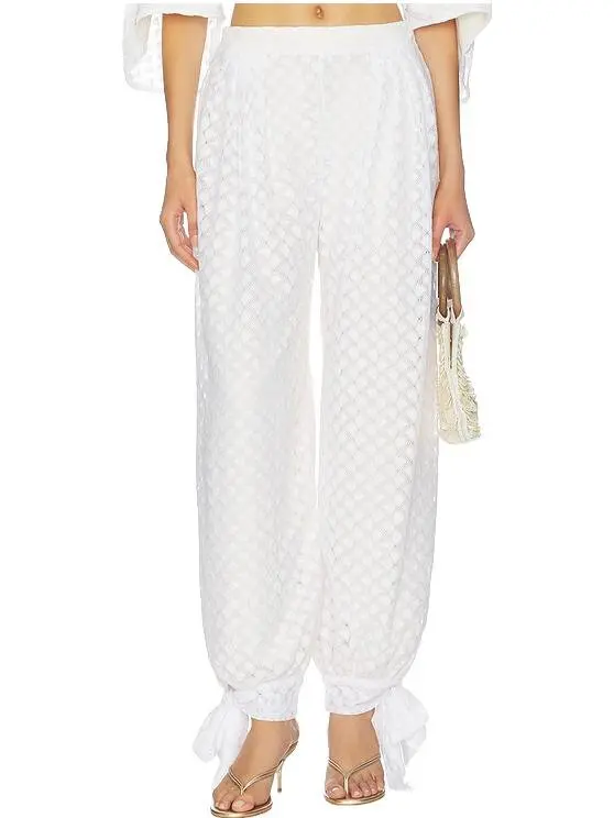 Azulu Elif Lace Pants - White