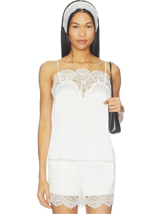 Generation Love Alisa Lace Combo Hammered Satin Cami - White