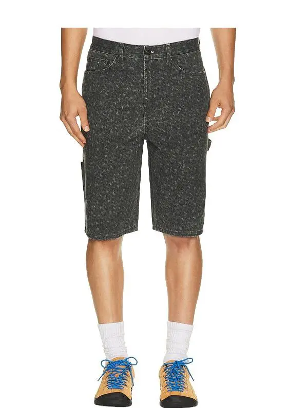 THISISNEVERTHAT Relaxed Painter Short In Black - Leopard
