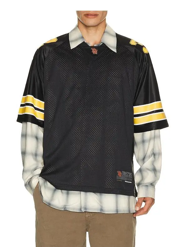 THISISNEVERTHAT Football Jersey With Graphic Detail - Black