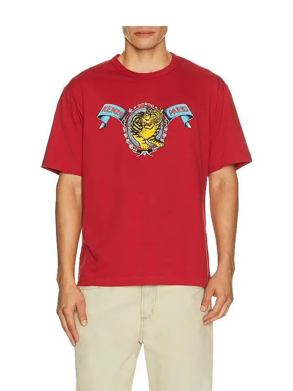 Kenzo Jumping Tiger Classic T-shirt In Red - Vermillion