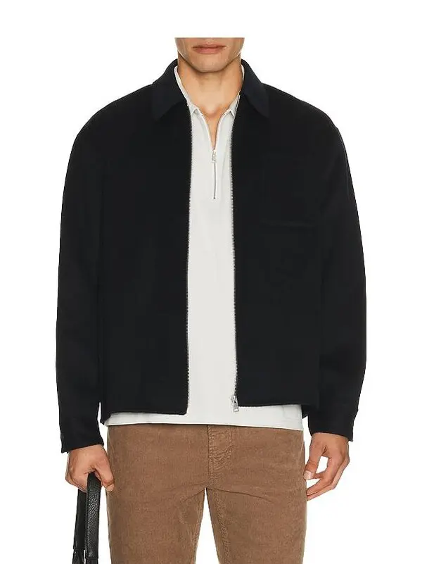 FRAME Double Face Zip Shirt Jacket - Dark Navy