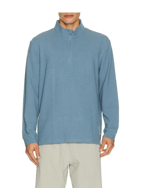 VINTAGE SUMMER Performance Diamond Tech Quarter Zip - Denim