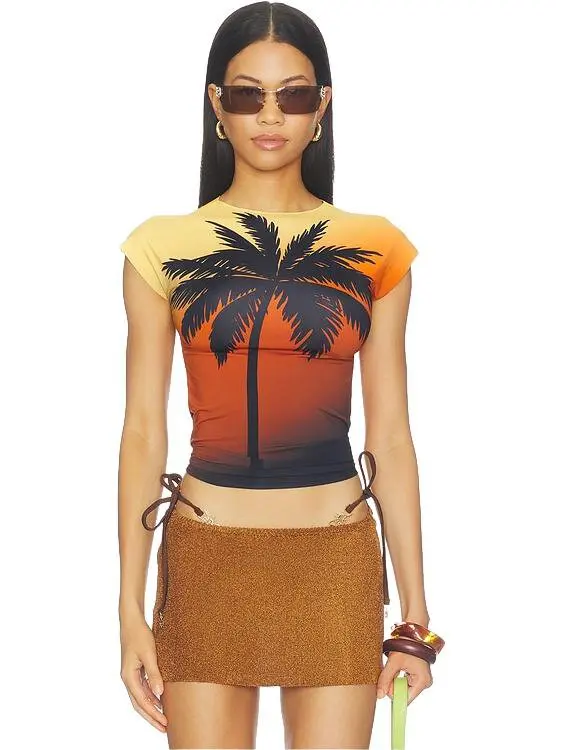1XBLUE Palm Tree Print T-shirt - Multi
