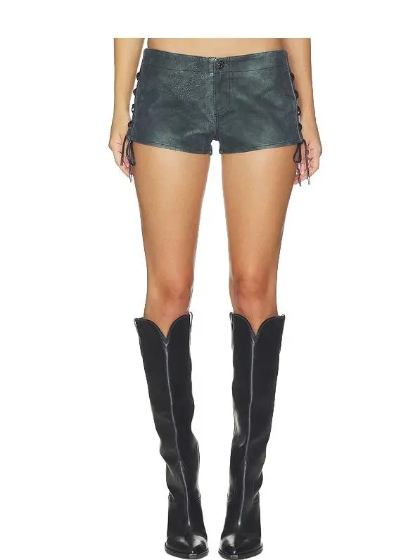 Free People Sun Siren Suede Mirco Short - Navy Wave