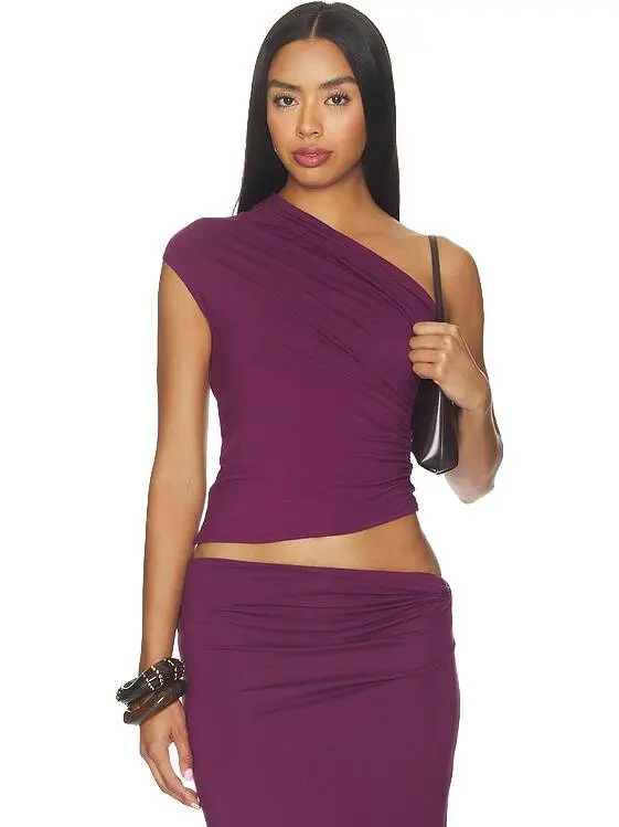 NIA Bartolo One Shoulder Top - Plum