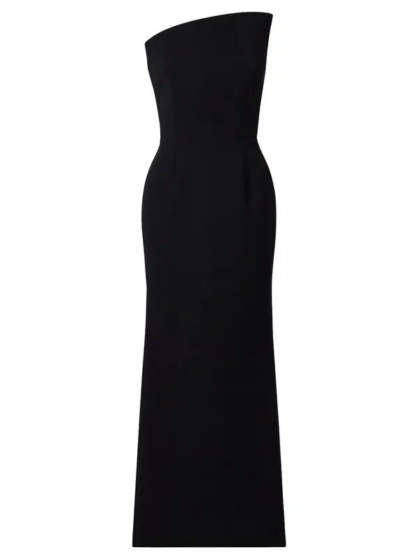ILKYAZ OZEL Fuji Crepe Column Gown - Black