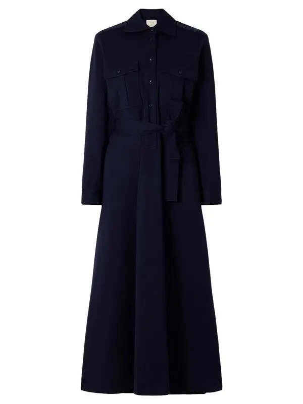 Giuliva Heritage The Dora Wool-jersey Midi Dress - Blue
