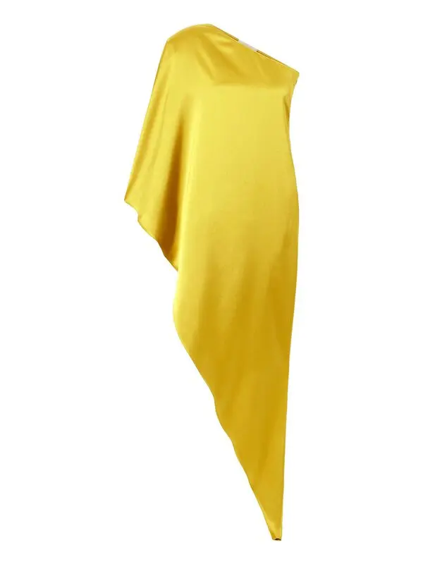 ILKYAZ OZEL Angelica One-shoulder Satin Blouse - Yellow
