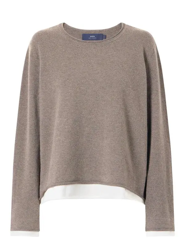 Arch4 Cashmere Sweater And Midi Skirt Set - Brown