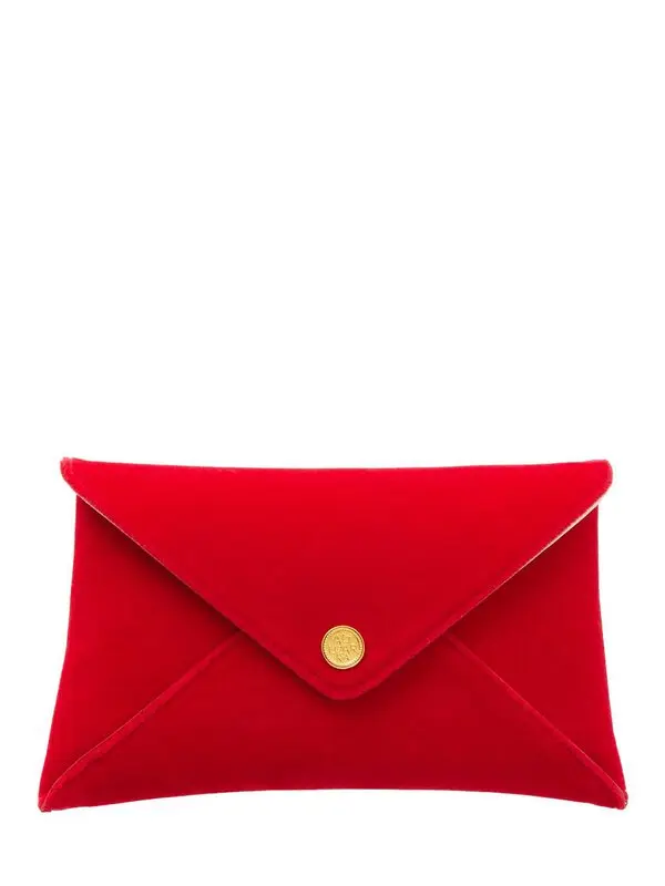 Altuzarra Envelope Velvet Clutch - Red