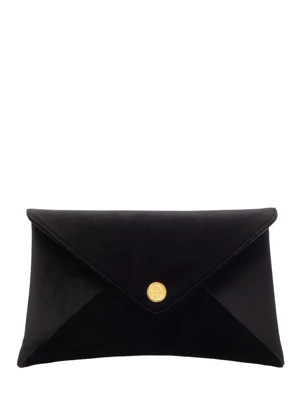 Altuzarra Envelope Velvet Clutch - Black