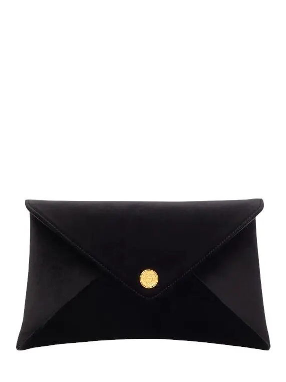 Altuzarra Envelope Velvet Clutch - Black