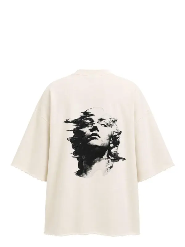 MYSIMPLICATED Neutrals Dream State Oversized Off- Tee - White