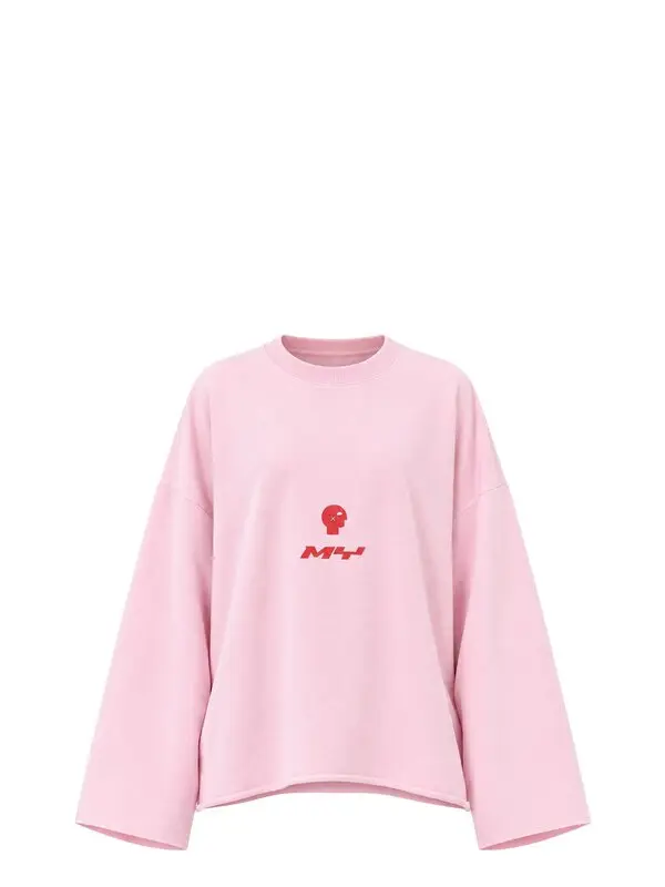 MYSIMPLICATED Oversized Crewneck Sweatshirt With Graphic Detail - Pink