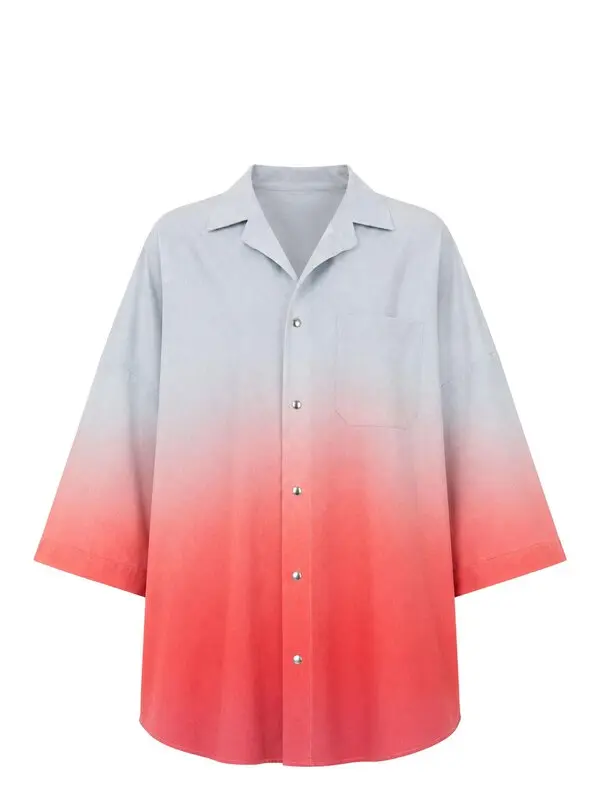 MYSIMPLICATED Short Sleeve Shirt With Gradient Fade - Red/blue