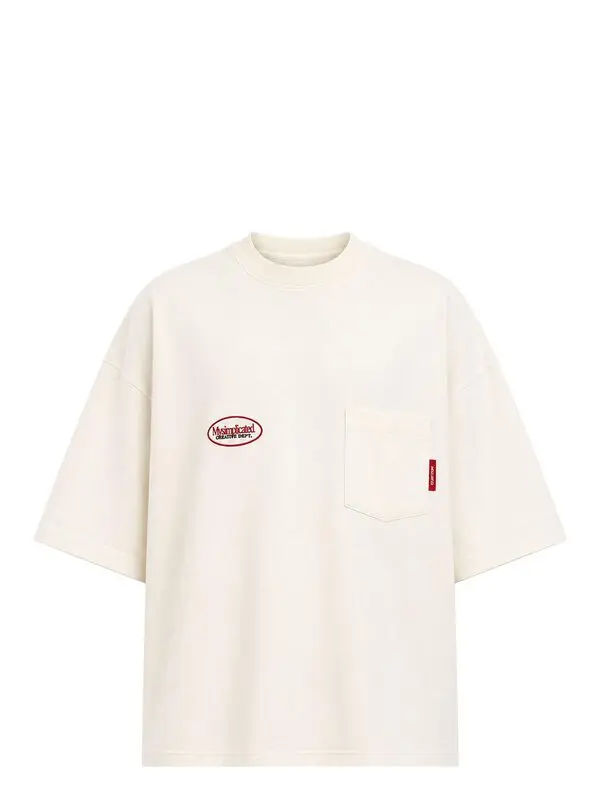 MYSIMPLICATED Ecru Oversized Pocket T-shirt - Beige