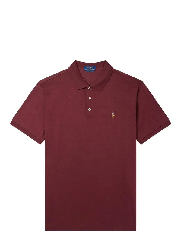 Polo Ralph Lauren Logo-embroidered Cotton-jersey Polo Shirt - Red