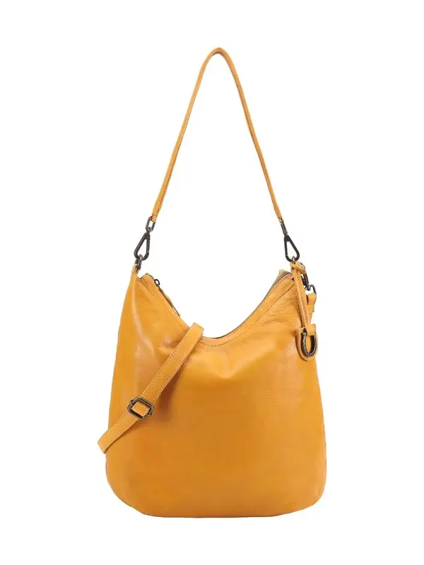 LLOYD BAKER Lilaia Washed Leather Hobo Bag - Yellow