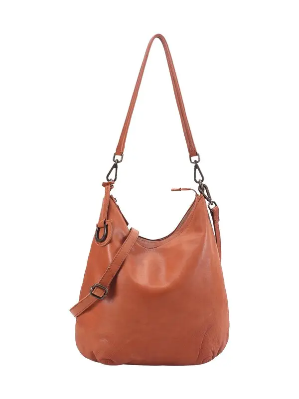 LLOYD BAKER Lilaia Washed Leather Hobo Bag - Brown