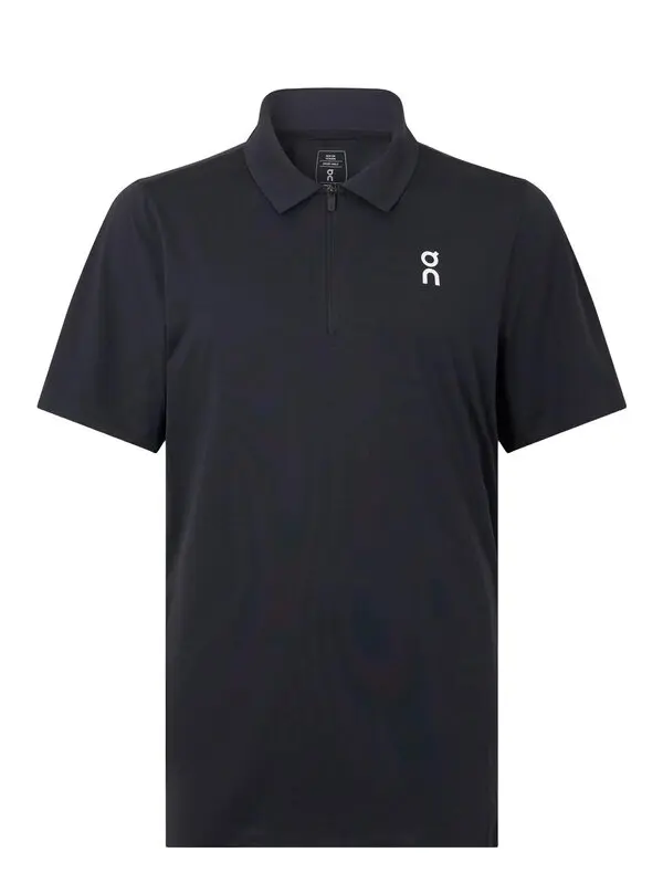 On Court Logo-printed Shell Polo Shirt - Black