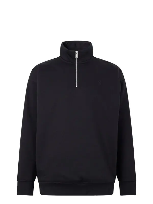 On Club Collective Logo-embroidered Cotton-blend Jersey Half-zip Sweater - Black