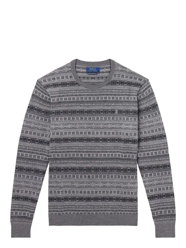 Polo Ralph Lauren Striped Wool Sweater - Gray