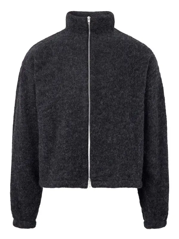 JIL SANDER Brushed Wool-blend Blouson Jacket - Gray