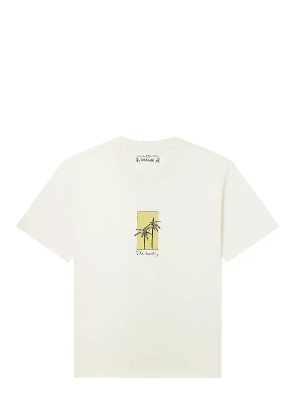 MANAAKI The Landing Printed Cotton-jersey T-shirt - Neutrals