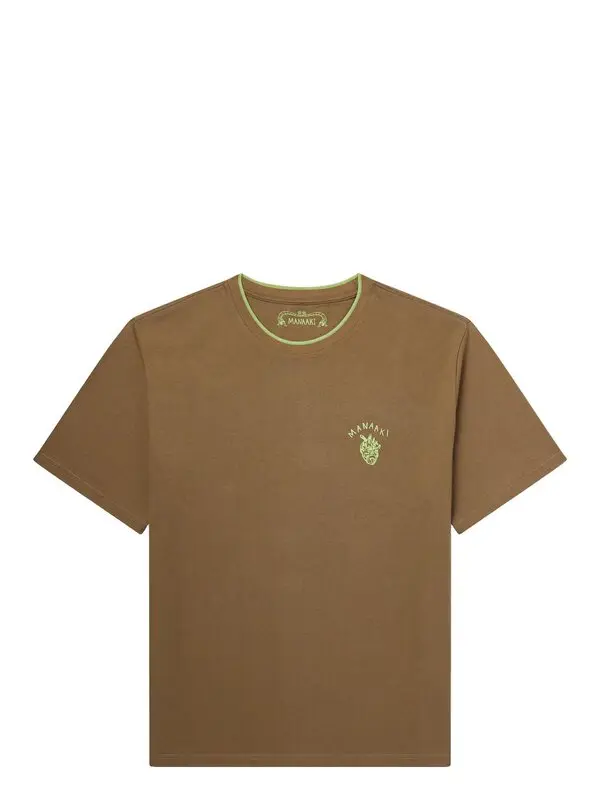 MANAAKI Logo-printed Cotton-jersey T-shirt - Brown