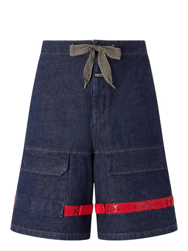 Kapital Nouvelle Shuttle Straight-leg Denim Shorts - Blue