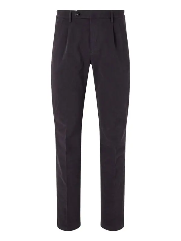 Massimo Alba Ionio2 Pleated Cotton-blend Trousers - Black