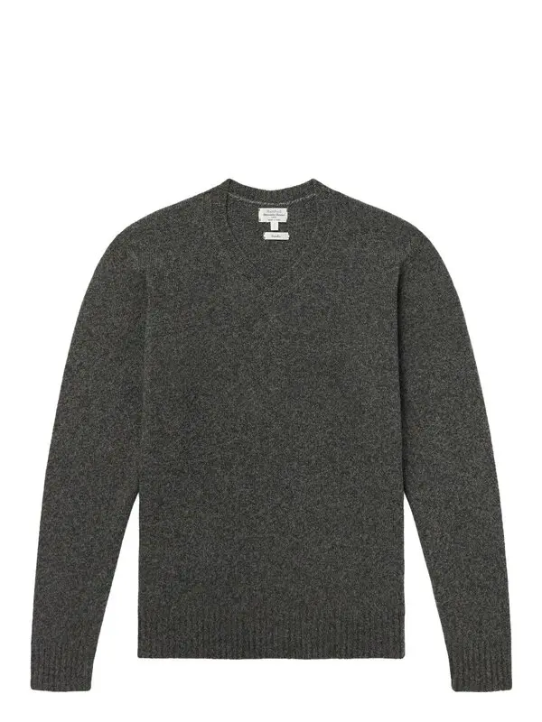 Hartford Wool V-neck Sweater - Gray